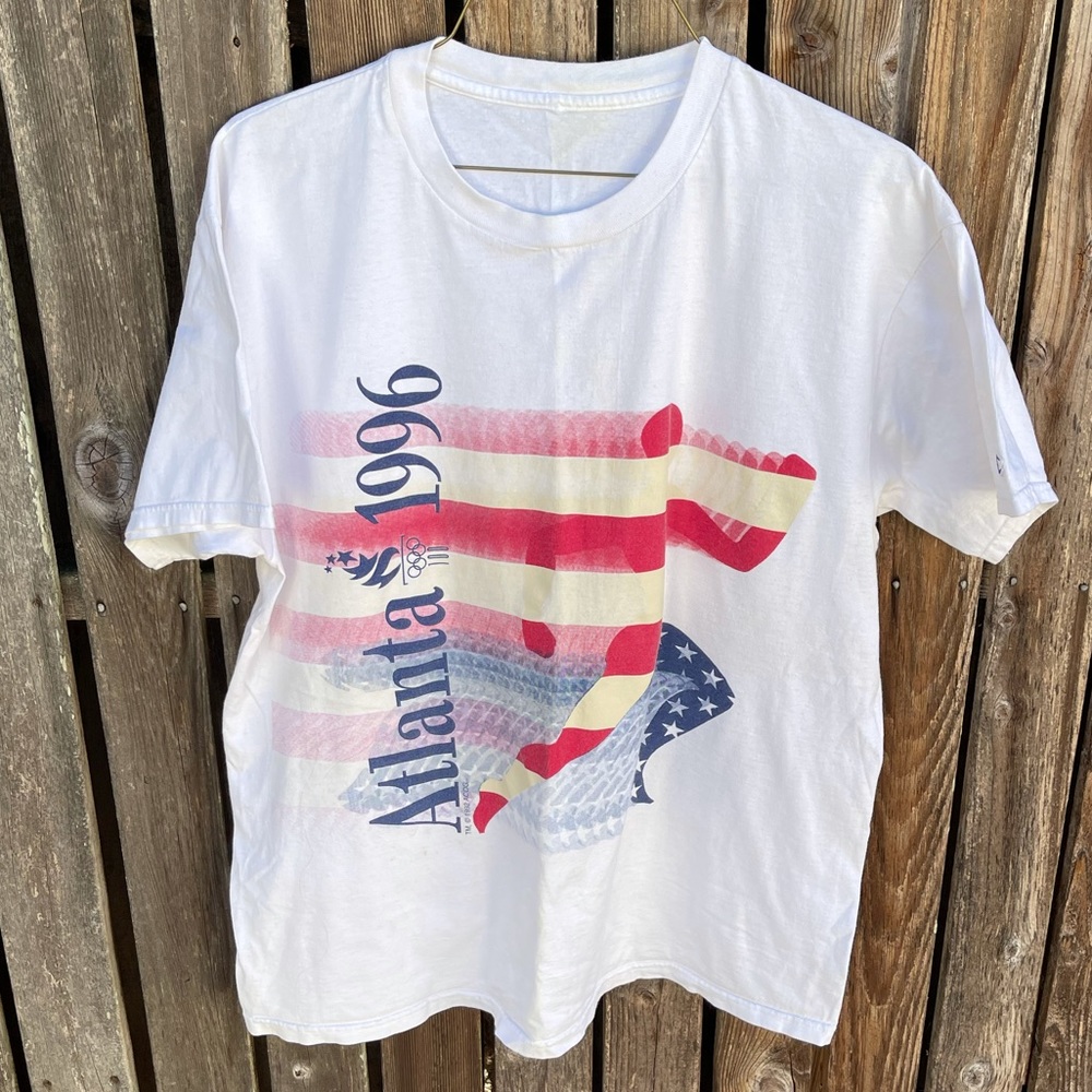 Atlanta Olympics T-Shirt 1996 Champion Flag Usa Runne… - Gem